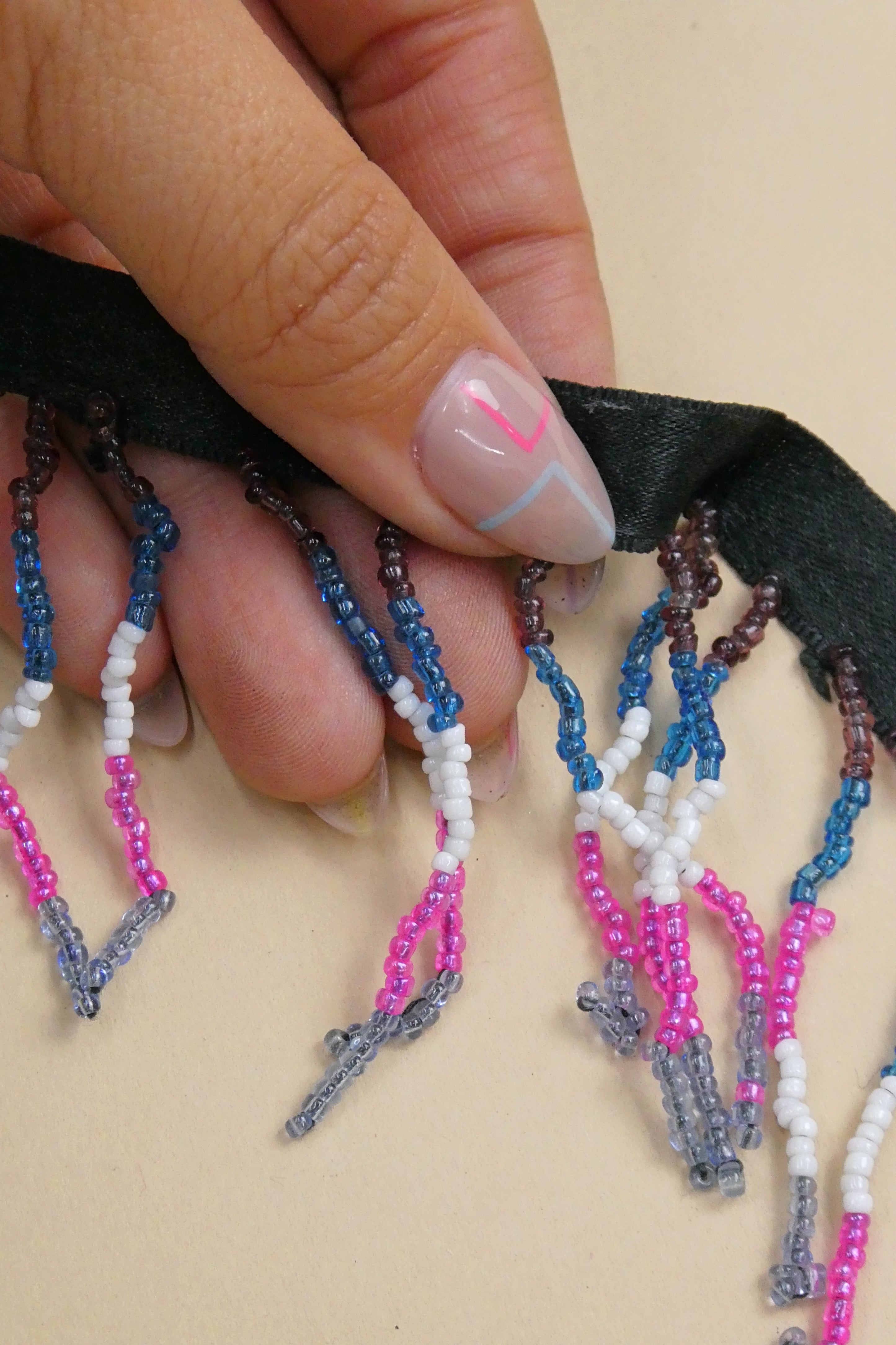 Multi Colored Beaded Trim, Sold by the yard – ShopJemme