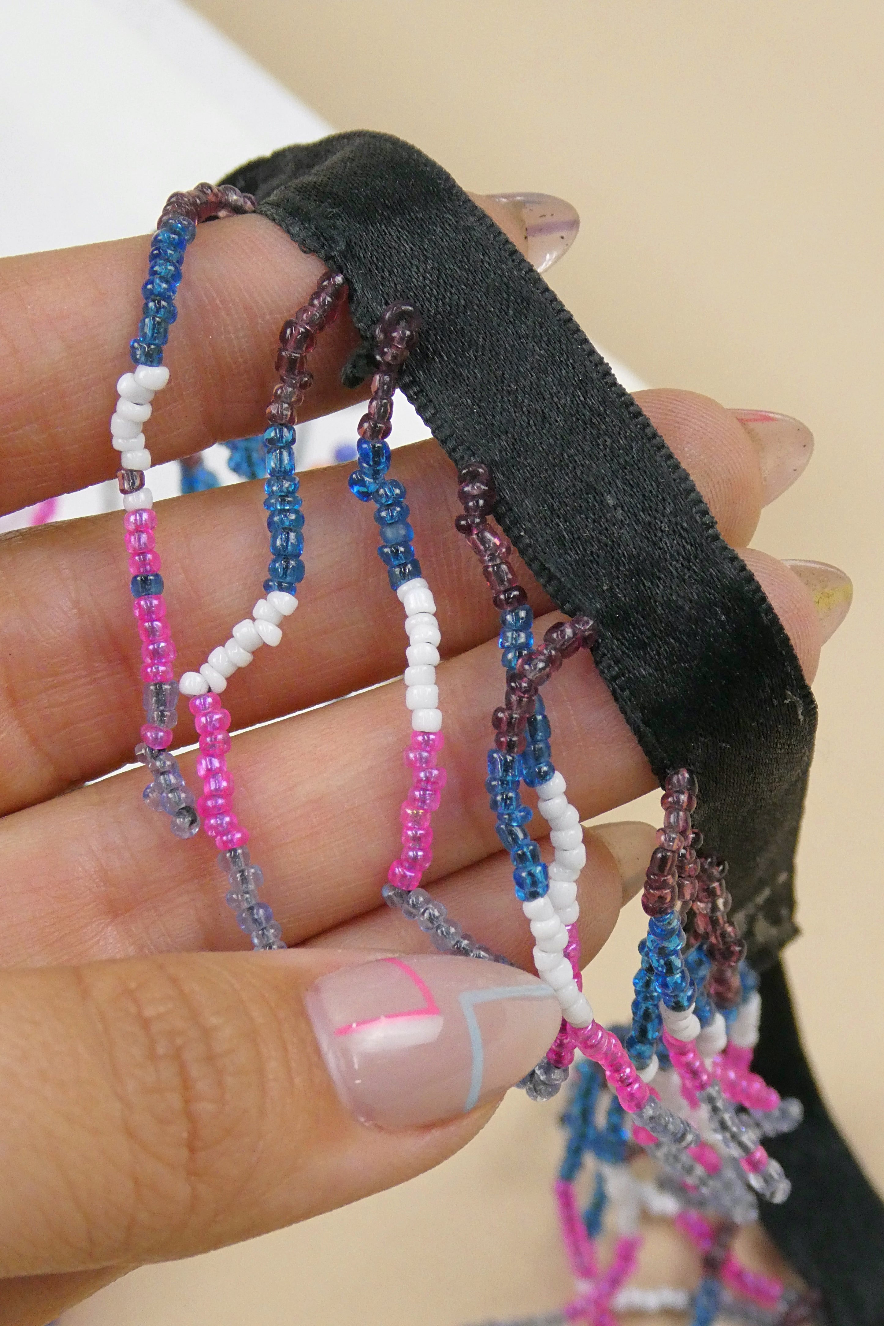 Multi Colored Beaded Trim, Sold by the yard – ShopJemme