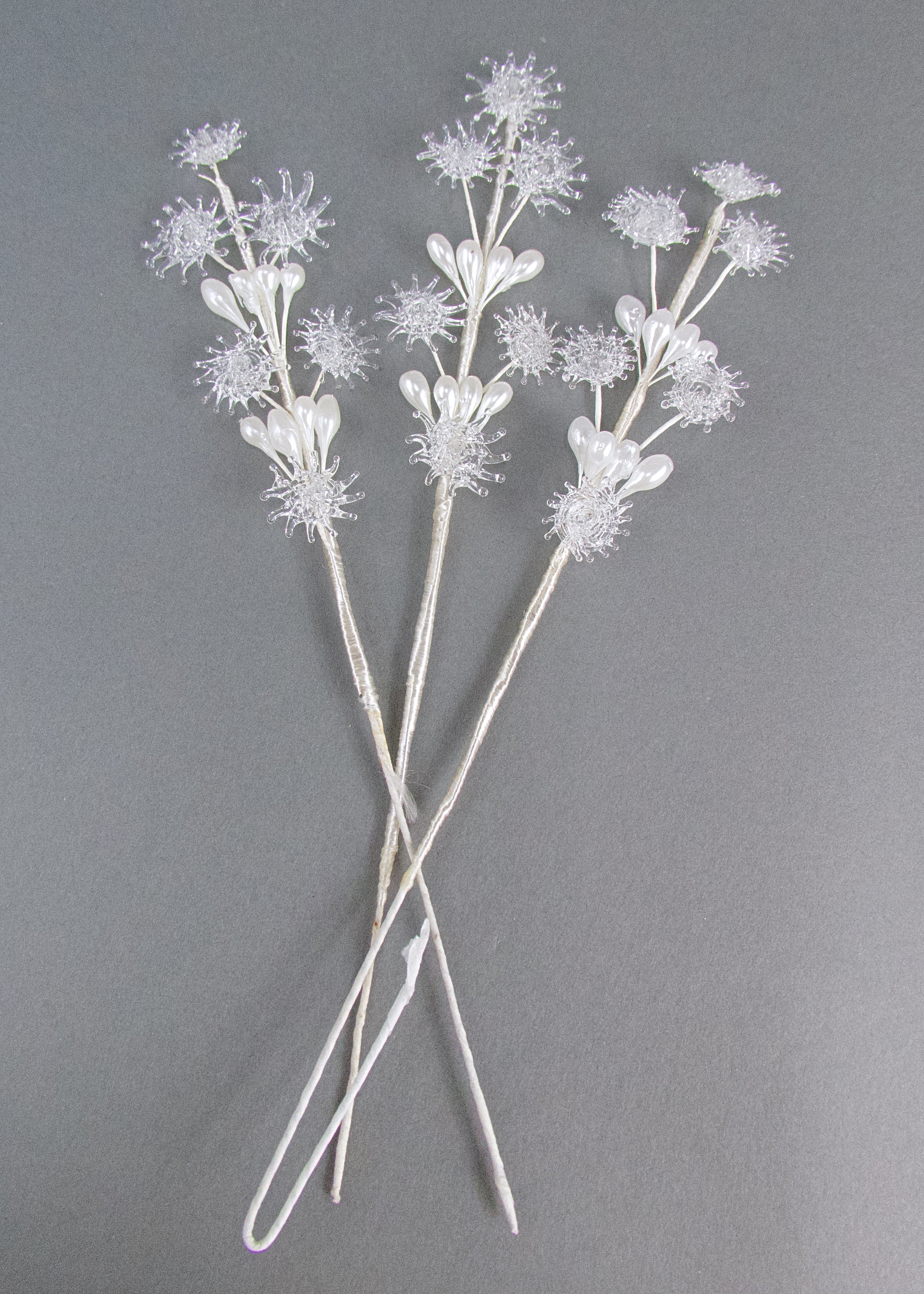 Soft Ivory Wax Bead Stem with Crystal Floral Bursts – ShopJemme