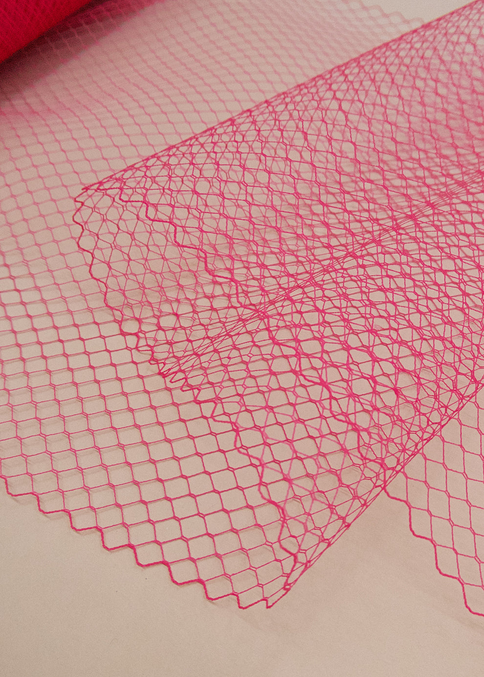 11" Wide, Vintage Simple Fuchsia Diamond Veiling – ShopJemme