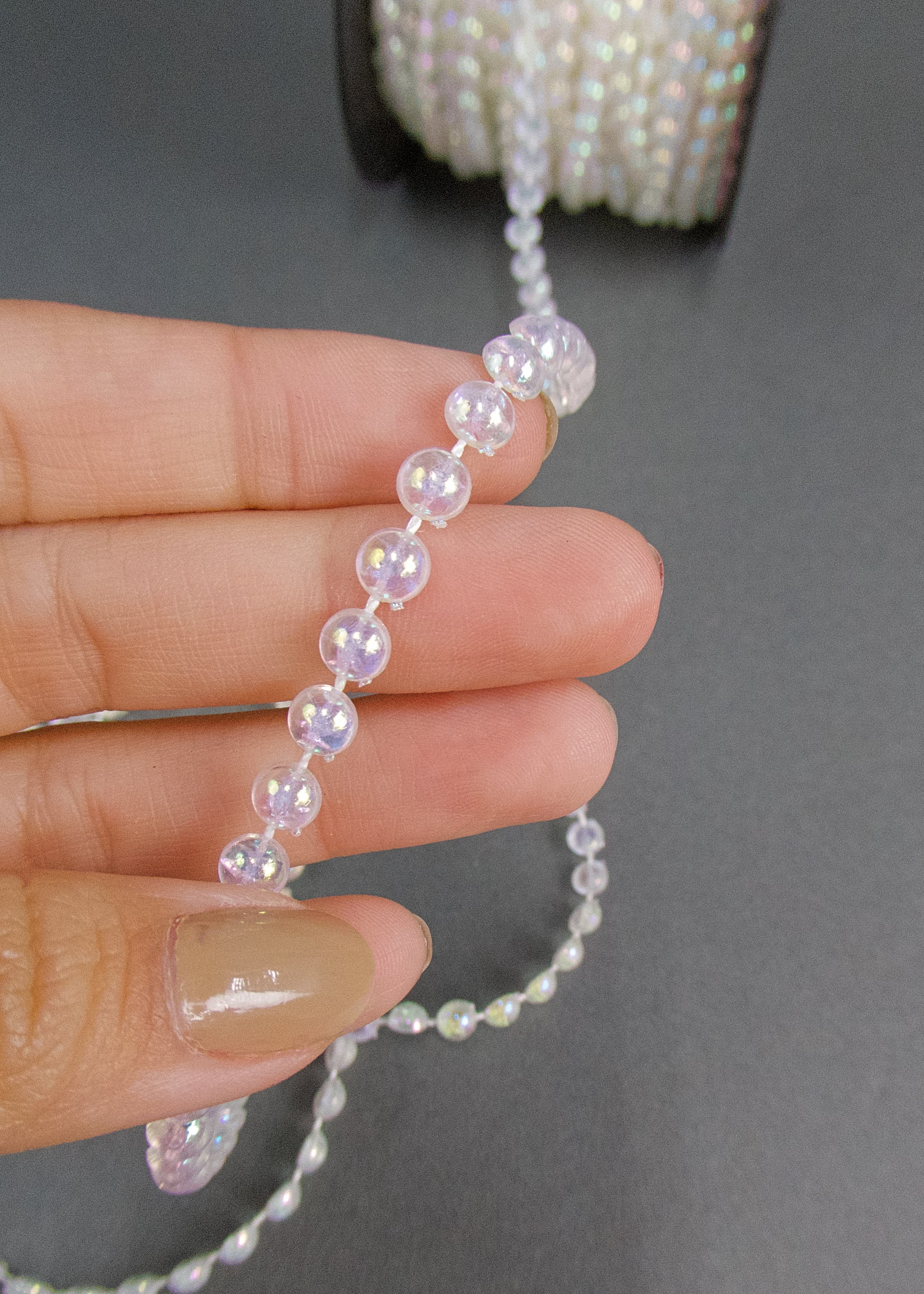 5mm Iridescent Flattened Back Bead Roll, 25 Yards – ShopJemme