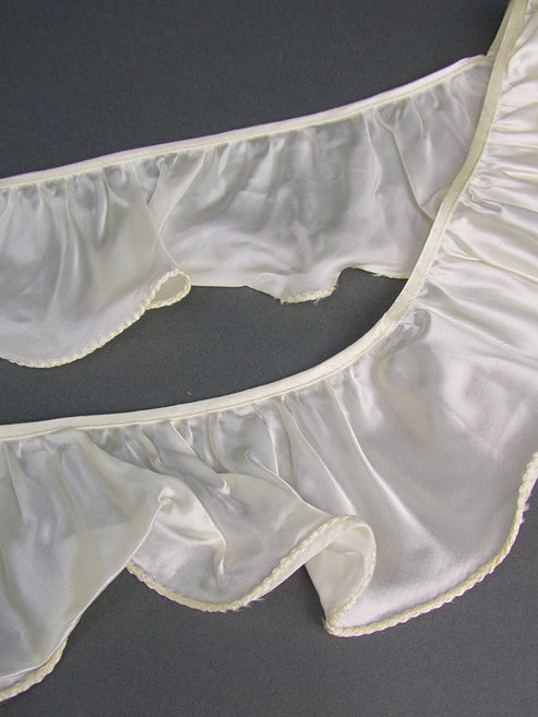 4 Inch Ivory Ruffle Satin Trim, Sold by the yard – ShopJemme