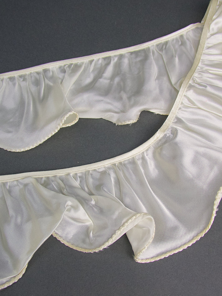 4 Inch Ivory Ruffle Satin Trim, Sold by the yard – ShopJemme
